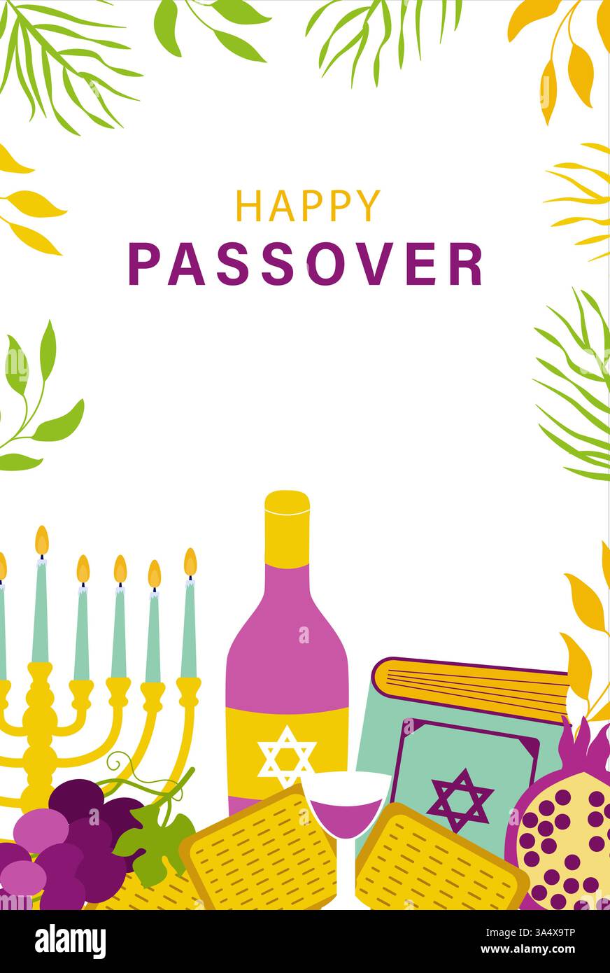 Happy Passover invitation card,poster, Pesach vertical template Stock ...