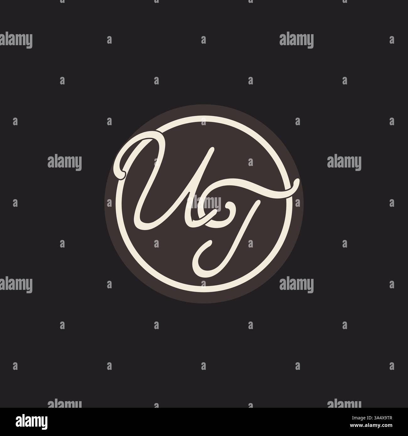Initial letter UT monogram logo with simple and creative cirle line ...