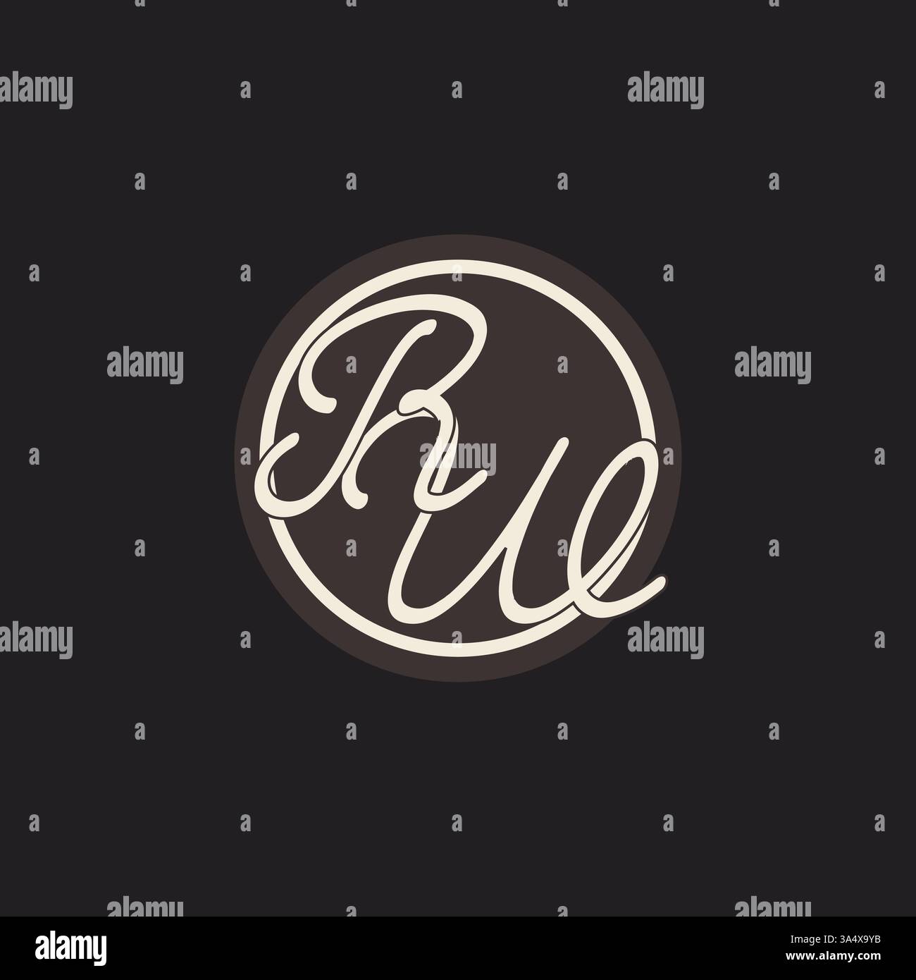 Initial letter RW monogram logo with simple and creative cirle line design ideas vector graphic ...