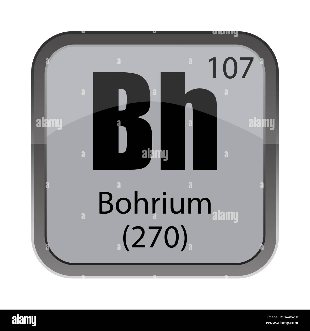 Bohrium element icon. Bh symbol. Number 107. Vector periodic table ...