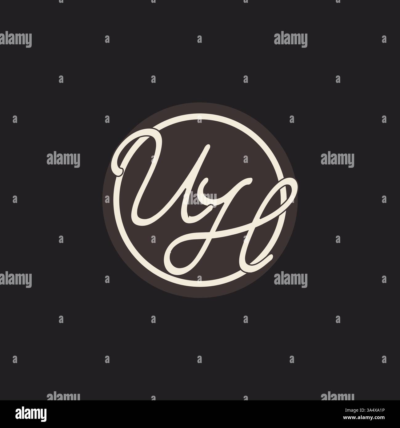 Initial letter UH monogram logo with simple and creative cirle line ...