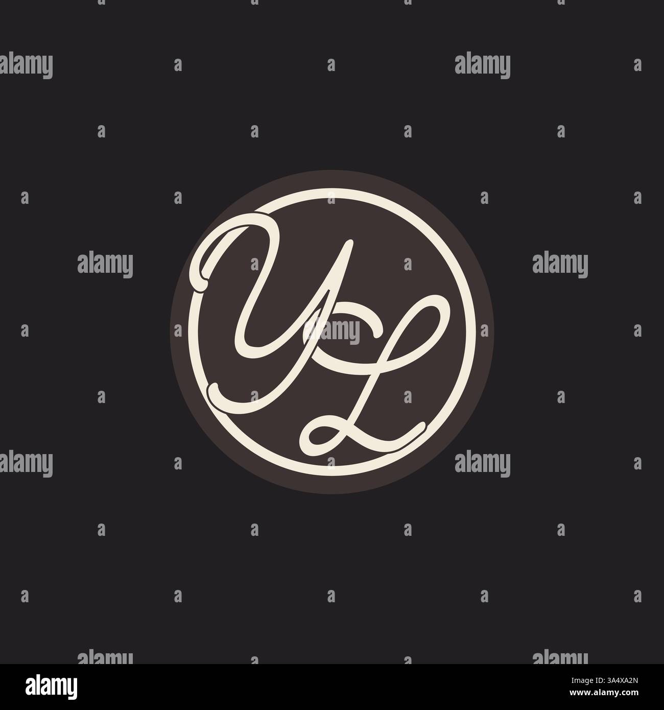 Initial letter YL monogram logo with simple and creative cirle line ...