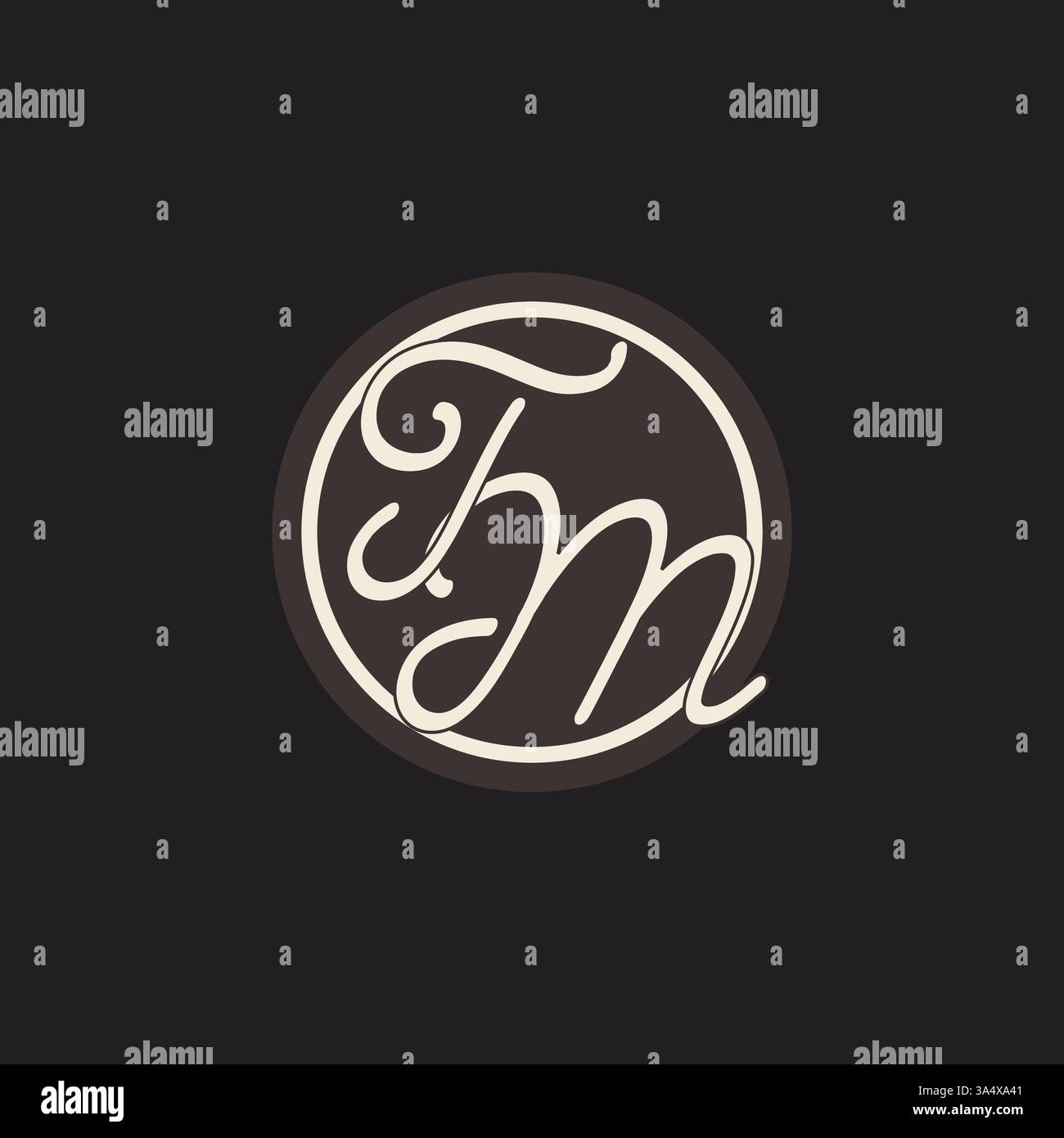 Initial letter TM monogram logo with simple and creative cirle line ...
