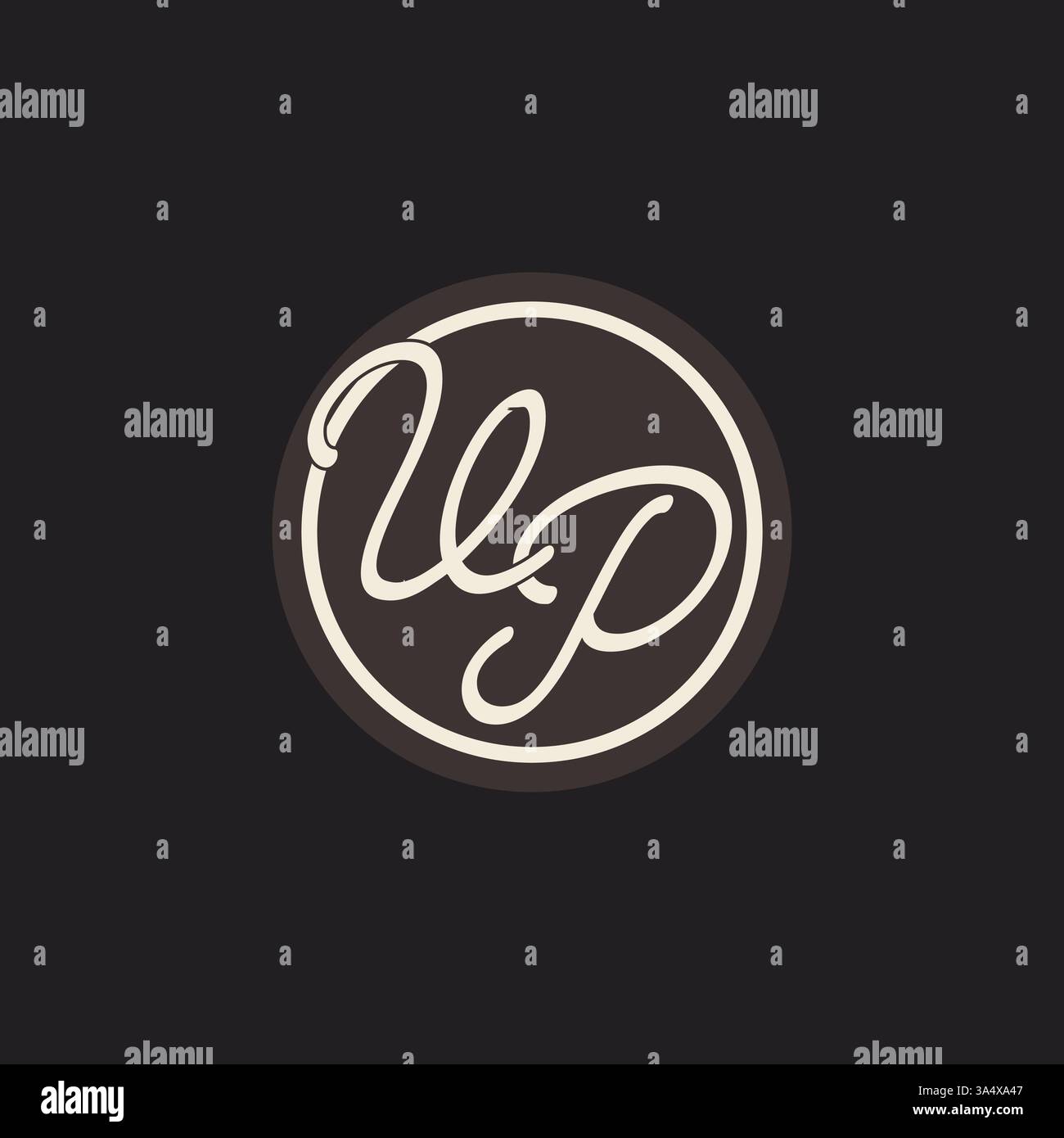 Initial letter VP monogram logo with simple and creative cirle line design ideas vector graphic ...