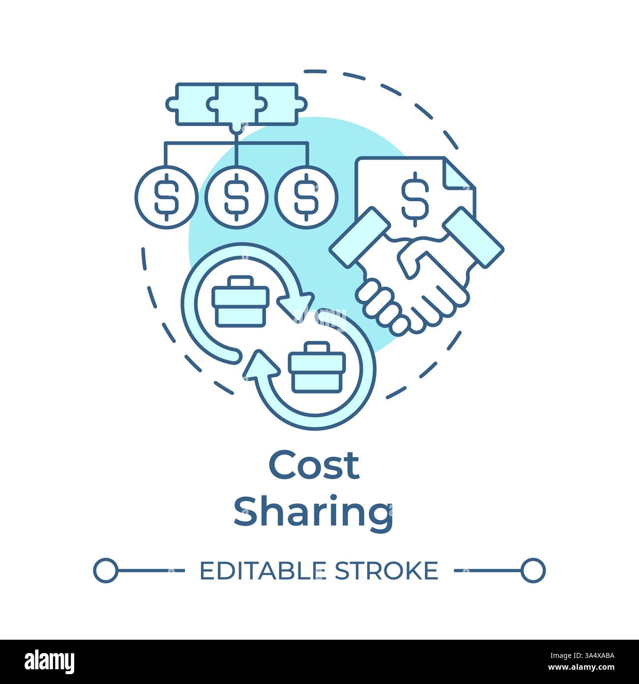 Cost sharing soft blue concept icon Stock Vector Image & Art - Alamy