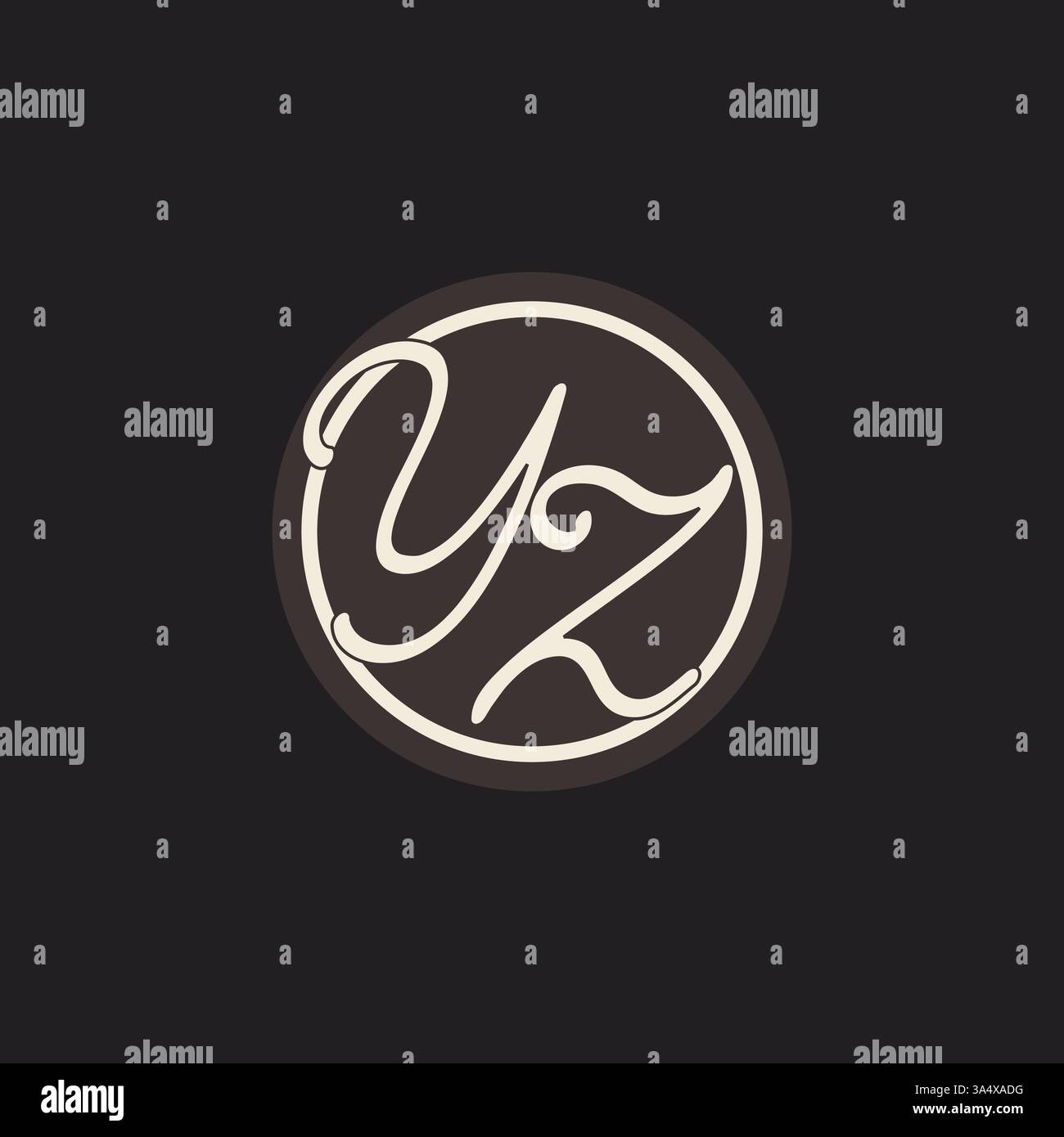 Initial letter YZ monogram logo with simple and creative cirle line design ideas vector graphic ...