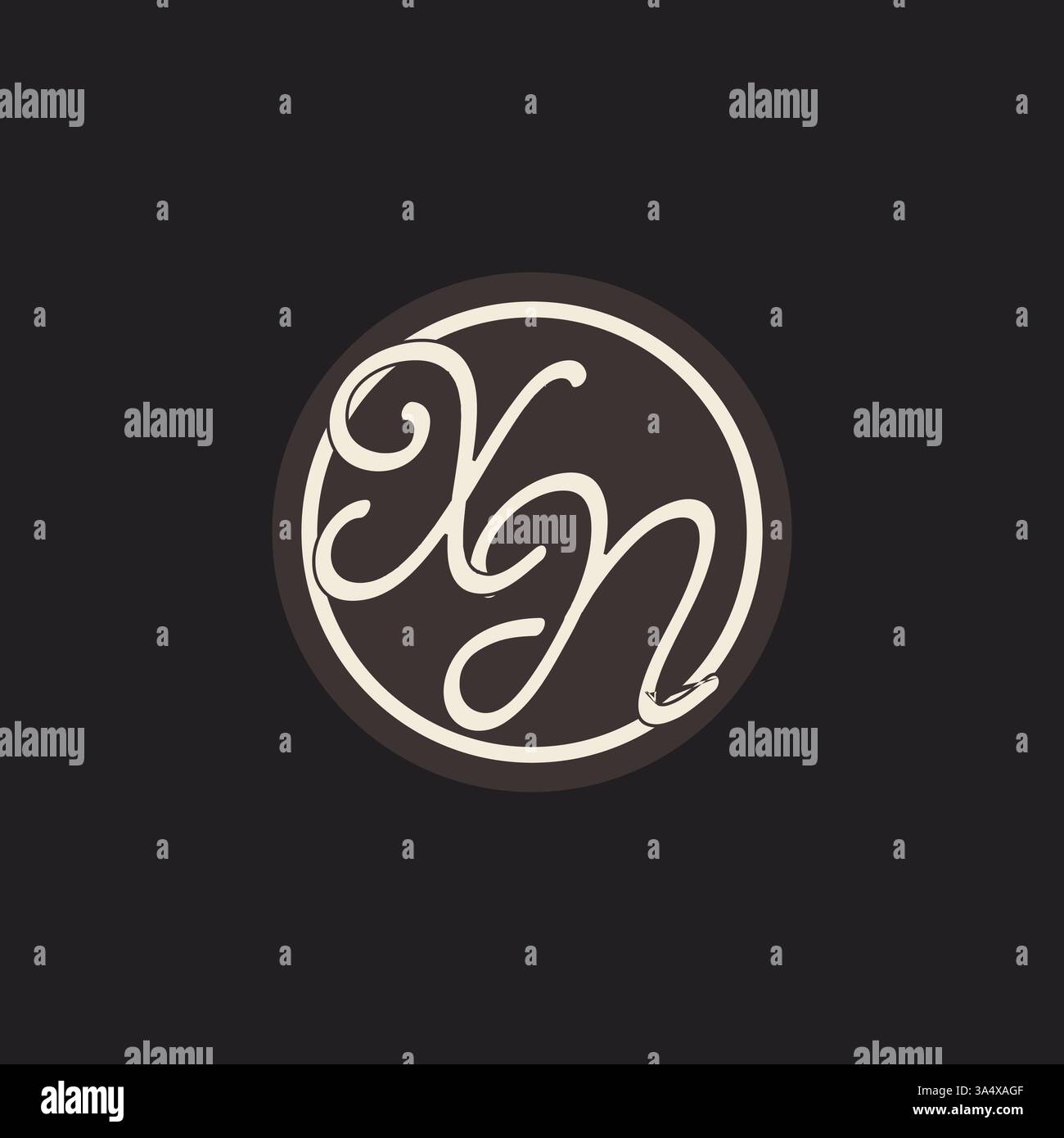 Initial letter XN monogram logo with simple and creative cirle line design ideas vector graphic ...