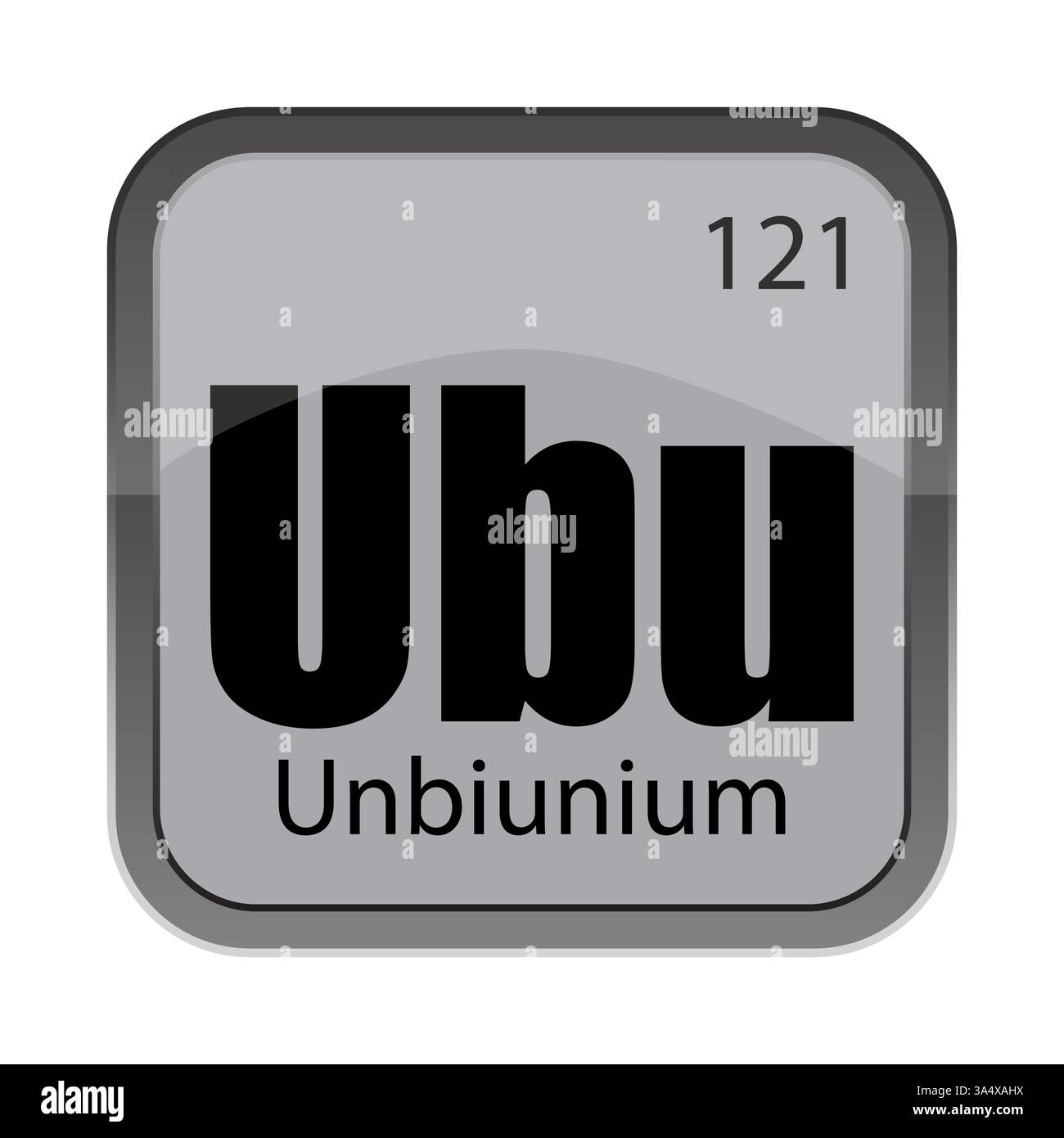 Element Unbium icon. Number 121 symbol. Unbium chemical sign. Ubu ...