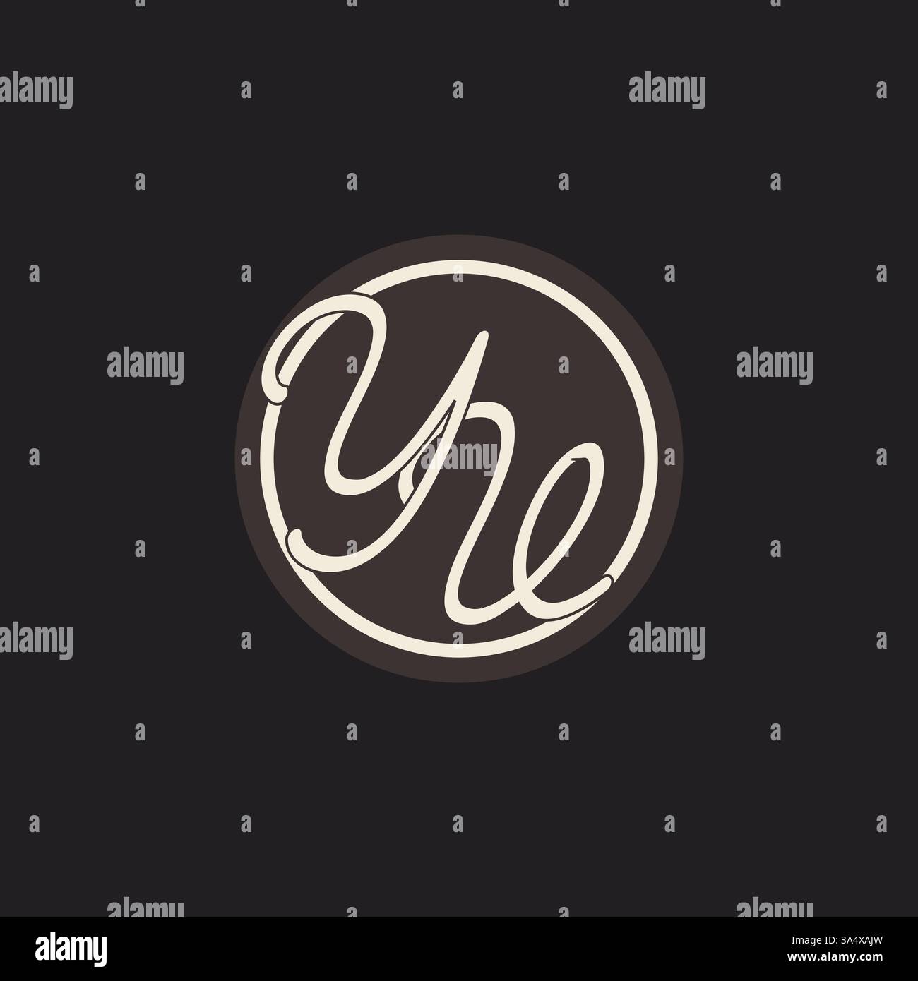 Initial letter YV monogram logo with simple and creative cirle line ...
