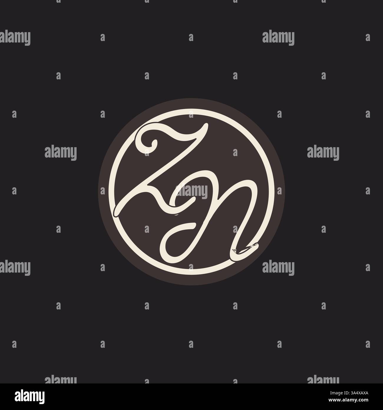 Initial letter ZN monogram logo with simple and creative cirle line ...
