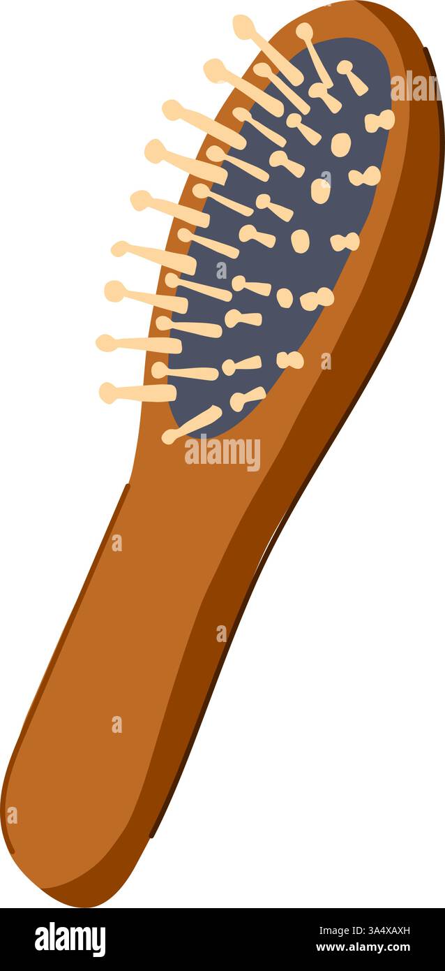 scalp hair brush wooden cartoon vector illustration Stock Vector Image ...