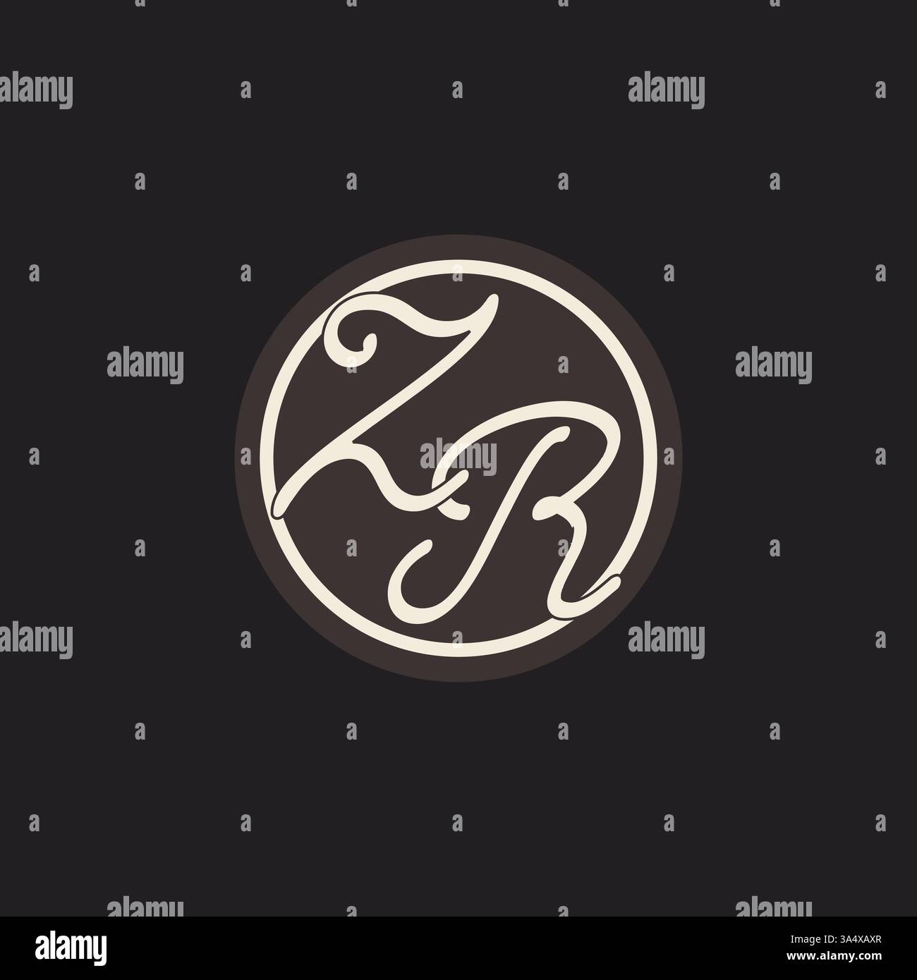 Initial letter ZR monogram logo with simple and creative cirle line design ideas vector graphic ...