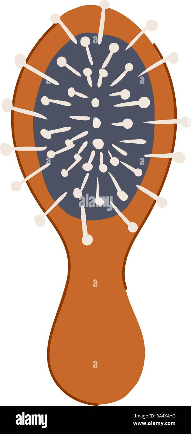 detangle hair brush wooden cartoon vector illustration Stock Vector ...
