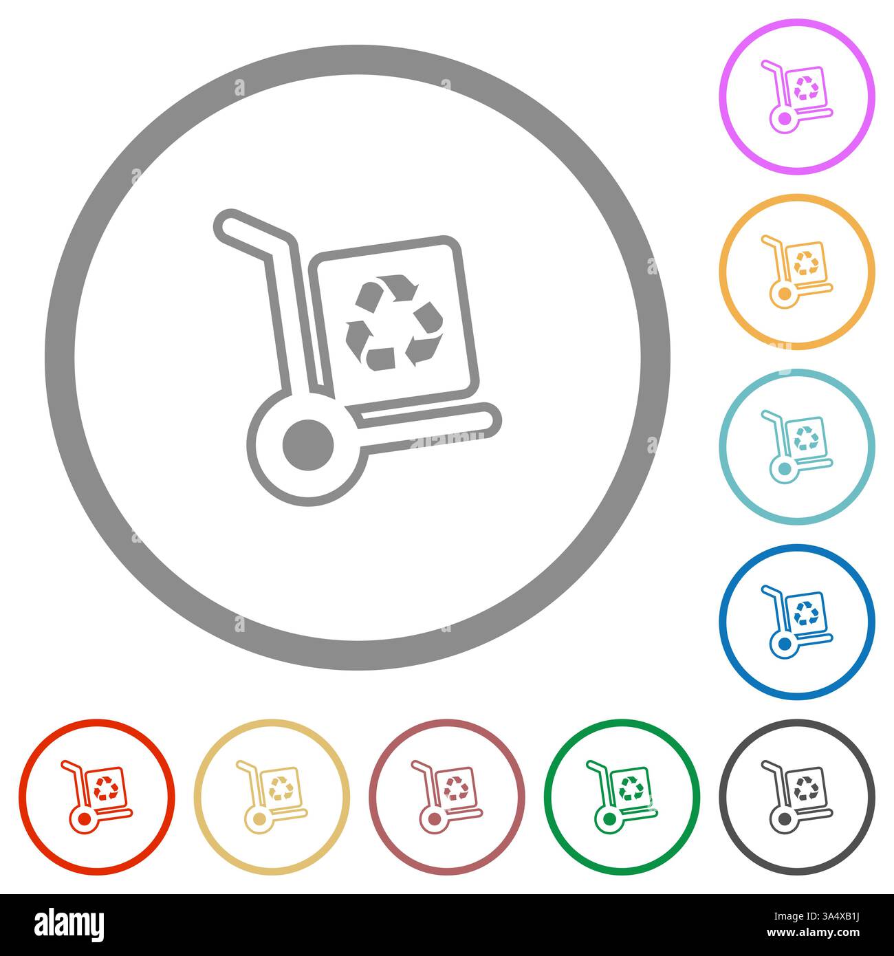 Recycling Hand Truck flat color icons in round outlines on white background Stock Vector Image ...