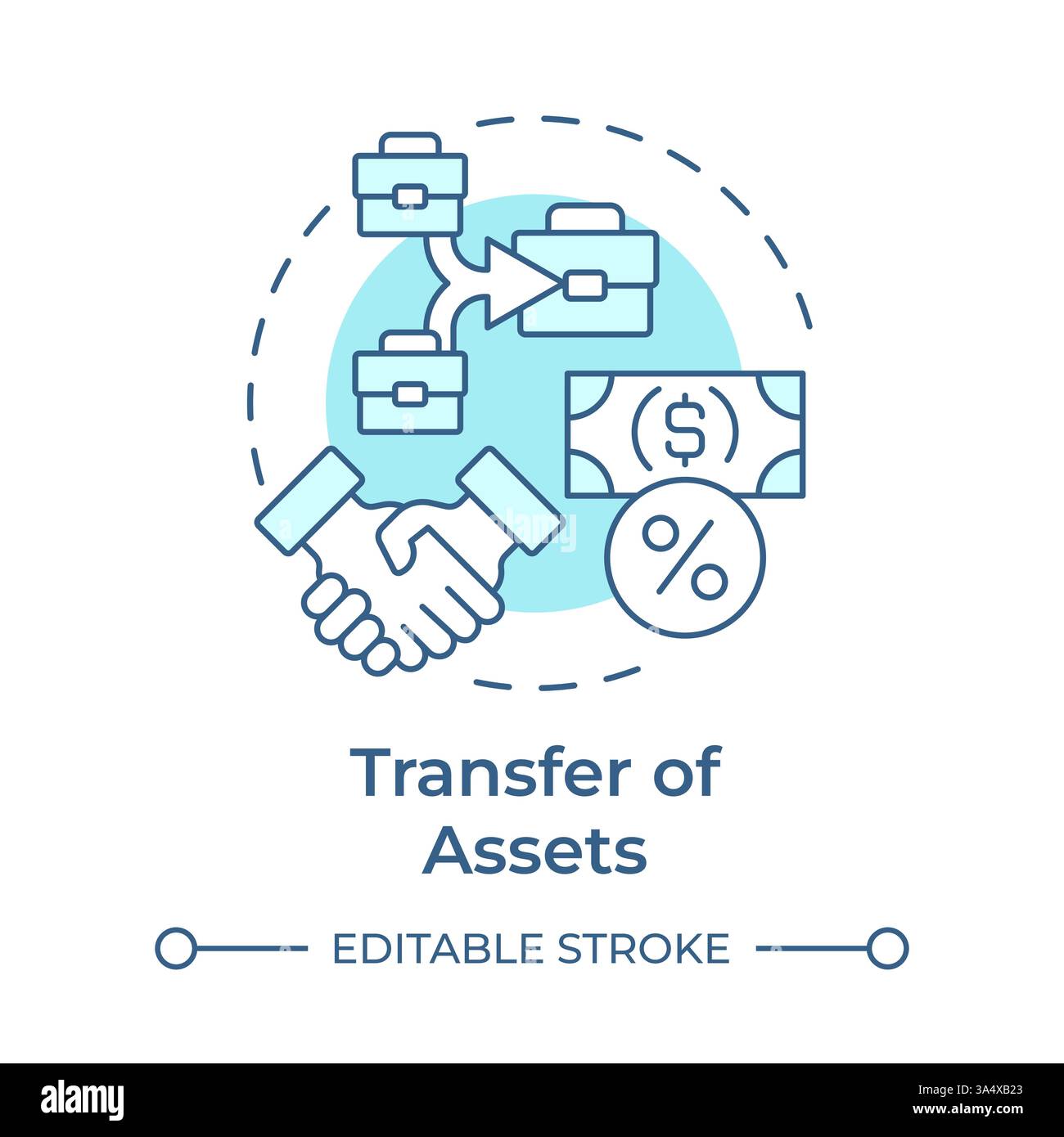 Transfer of assets soft blue concept icon Stock Vector Image & Art - Alamy