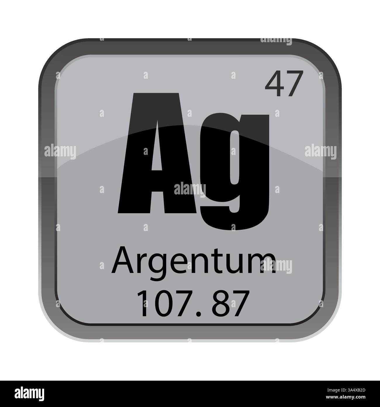 Argentum element icon. Ag symbol. Number 47. Vector periodic table ...
