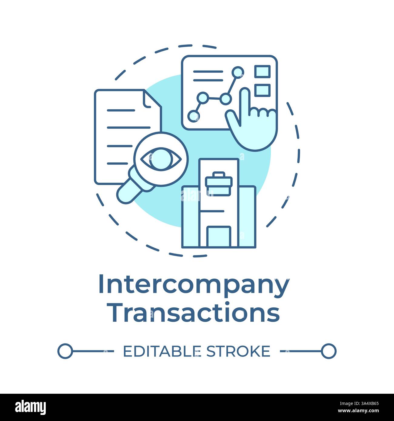 Intercompany transactions soft blue concept icon Stock Vector Image ...