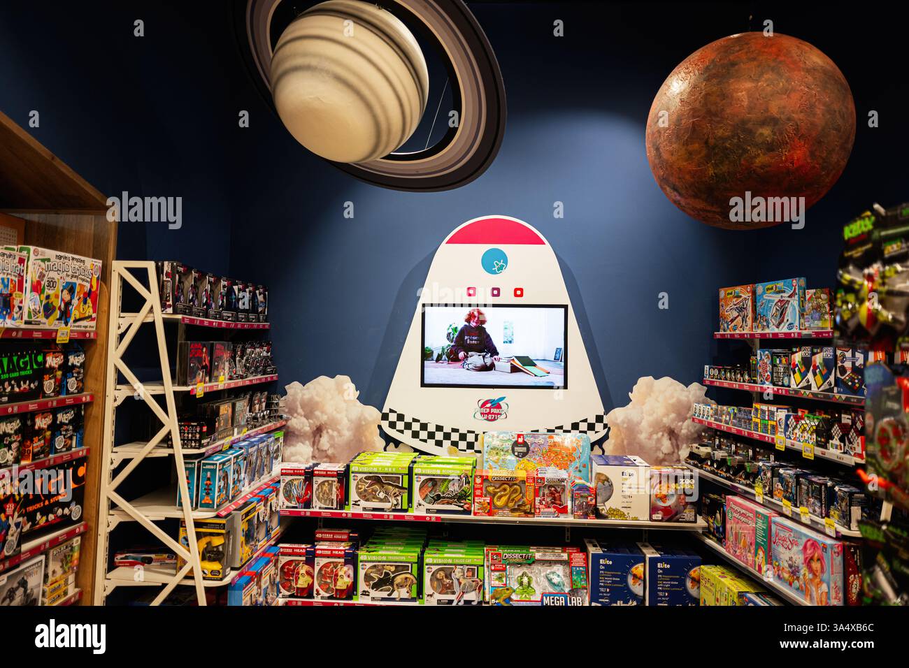 Lviv, Ukraine - March 19, 2025: Vibrant toy store featuring planets ...
