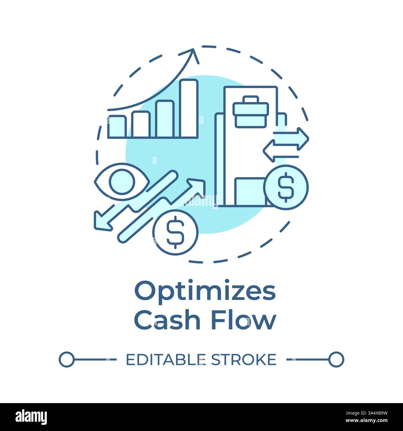 Optimizes cash flow soft blue concept icon Stock Vector Image & Art - Alamy