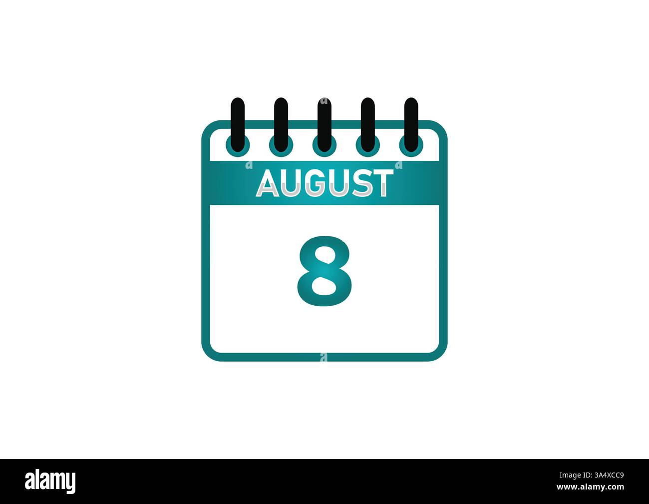 August 8 Calendar Icon - Date, Event, Schedule and Reminder Graphic ...