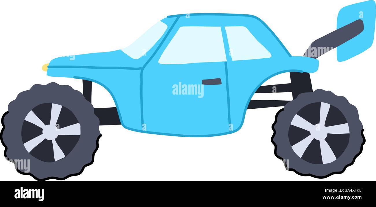 electric rc car toy cartoon vector illustration Stock Vector Image ...