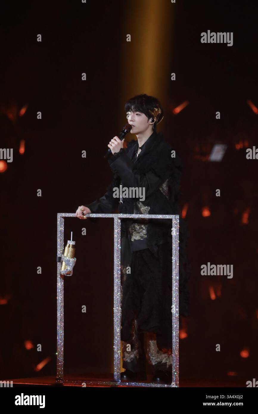 Taiwanese singer and actor Chen Linong holds a concert in Wuhan City ...