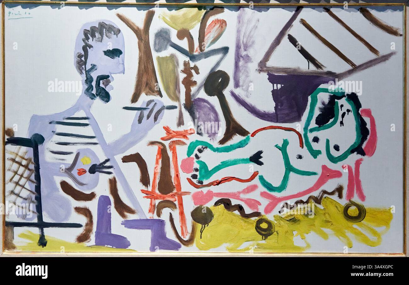 The painter and his model I, 1963, Oil on canvas, Pablo Picasso (1881 ...