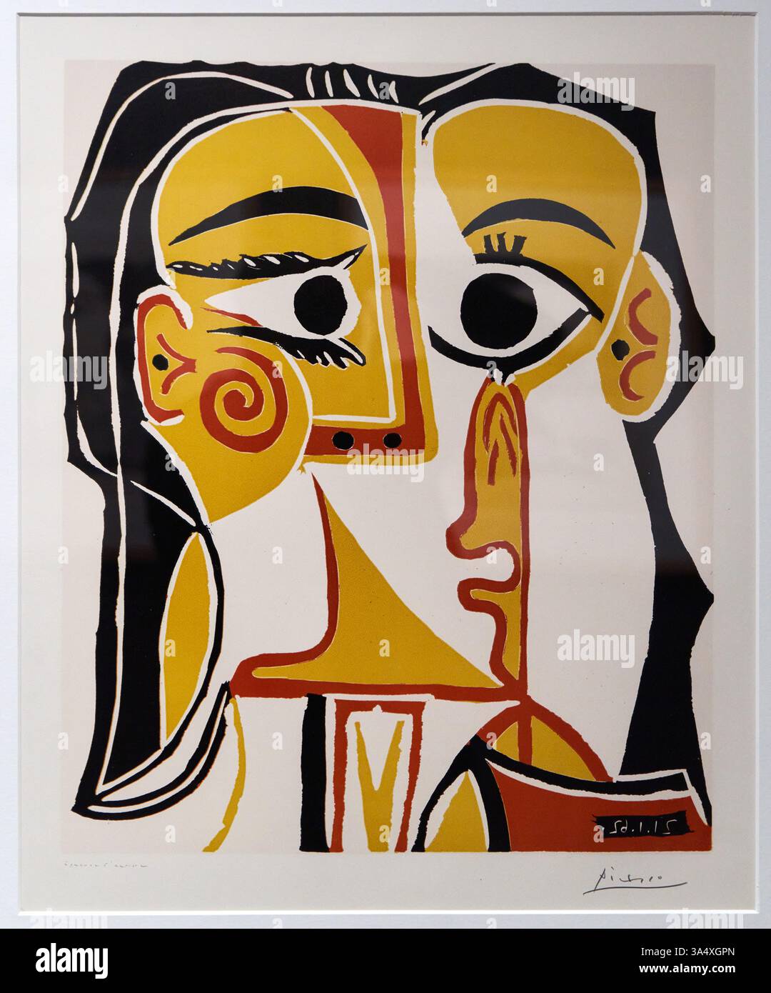 Stylised portrait of Jacqueline, 1962, Engraving with gougee and rnave ...