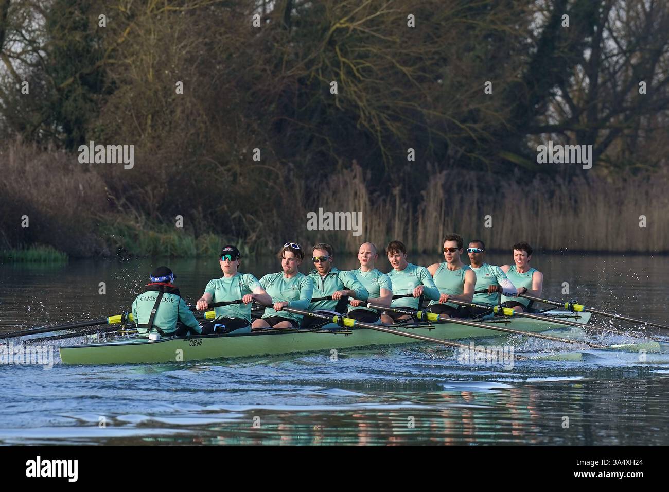 Cambridge University crews during a training session on the River Great ...