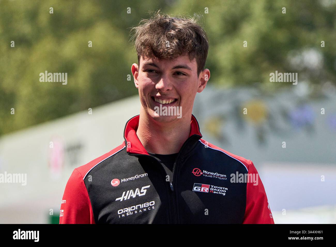 Haas driver Oliver Bearman of Britain walks through the paddock of the Shanghai International ...