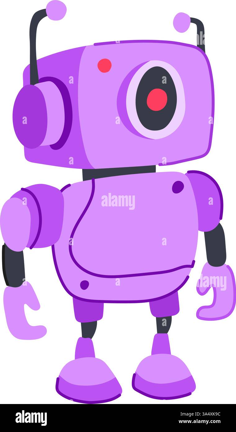 interactive robot toy cartoon vector illustration Stock Vector Image ...
