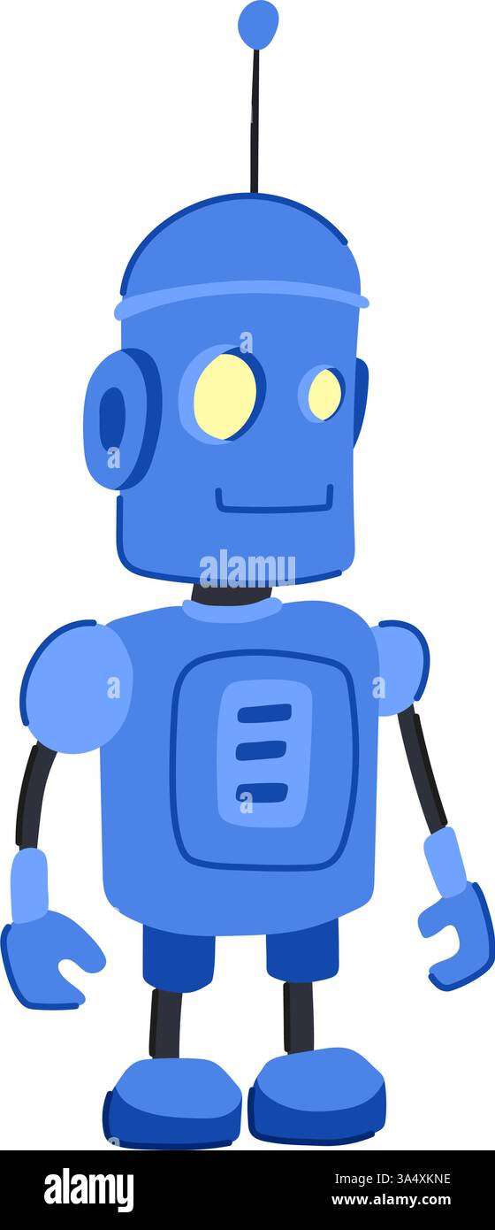 programmable robot toy cartoon vector illustration Stock Vector Image ...