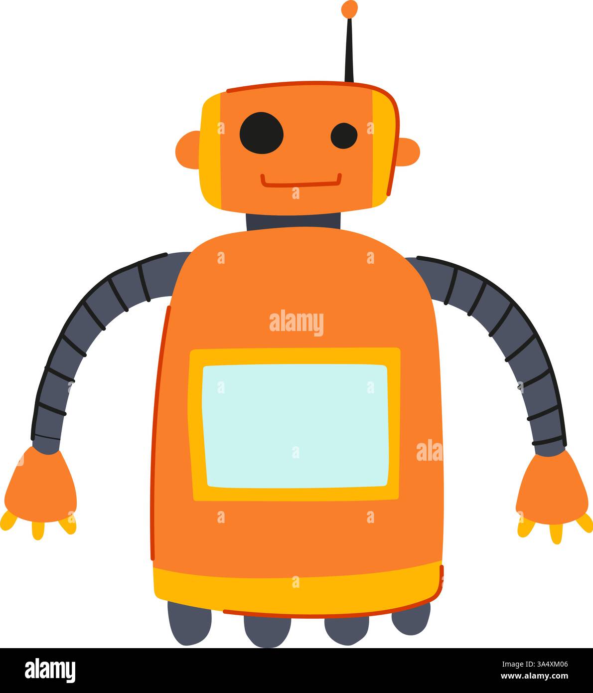 autonomous robot toy cartoon vector illustration Stock Vector Image ...