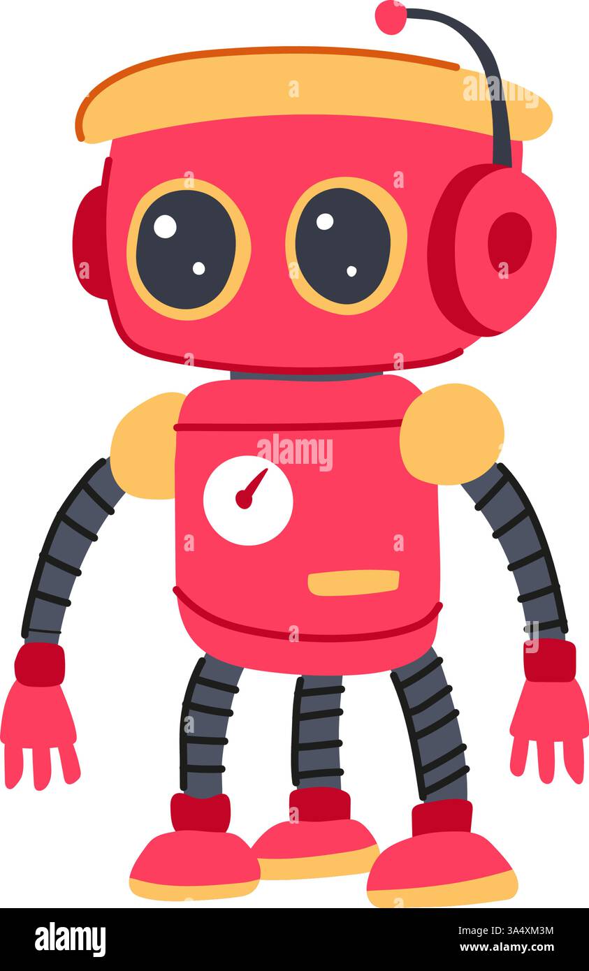humanoid robot toy cartoon vector illustration Stock Vector Image & Art ...