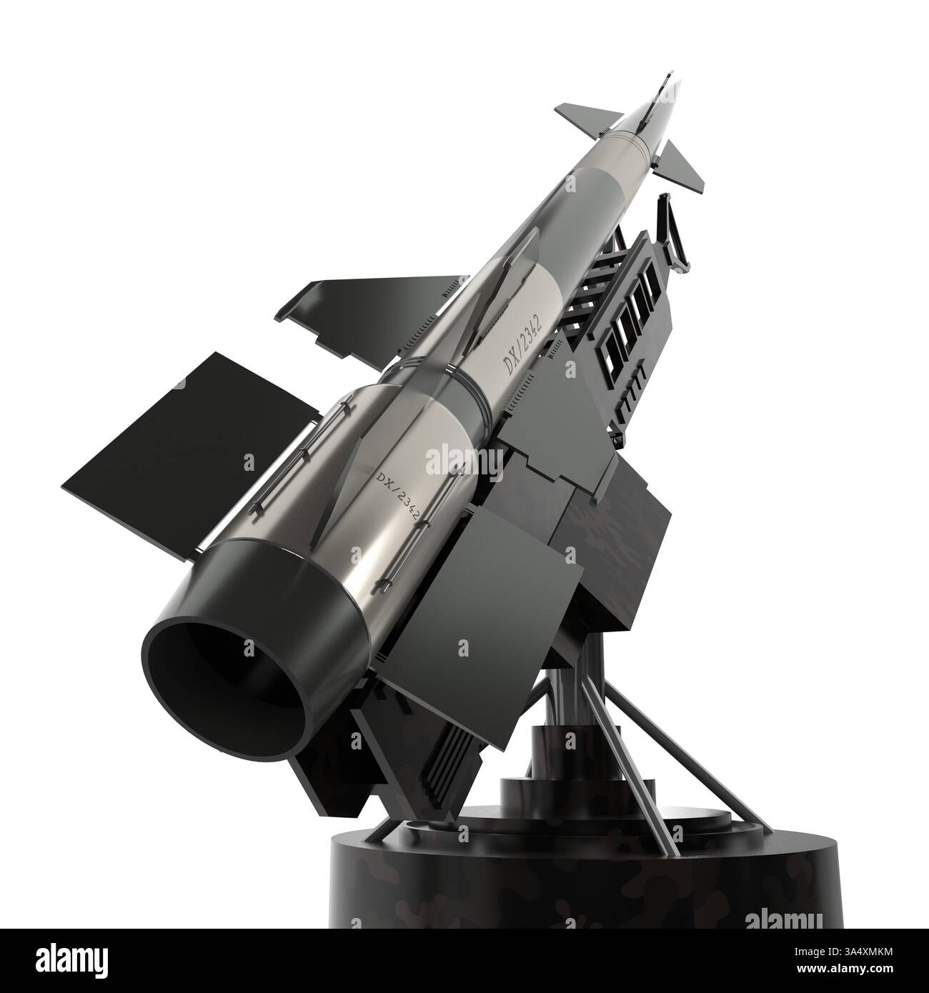 Single missile on a launcher - 3D illustration Stock Photo - Alamy