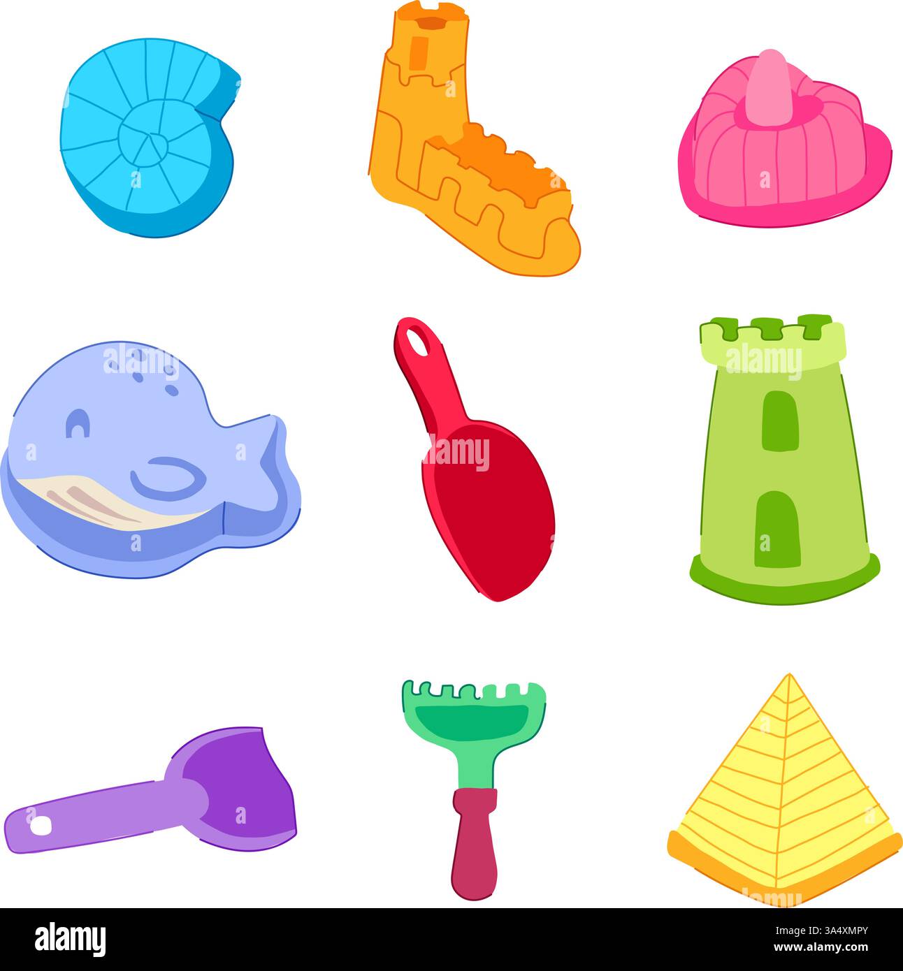 sand toy set cartoon vector illustration Stock Vector Image & Art - Alamy
