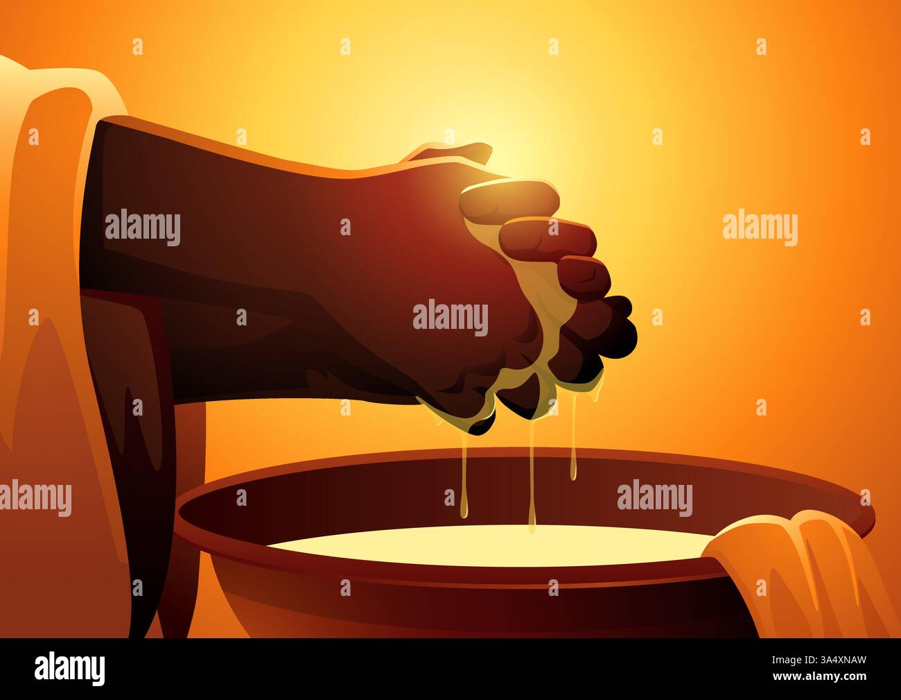 Pontius Pilate washing his hands, symbolizing his act of distancing ...