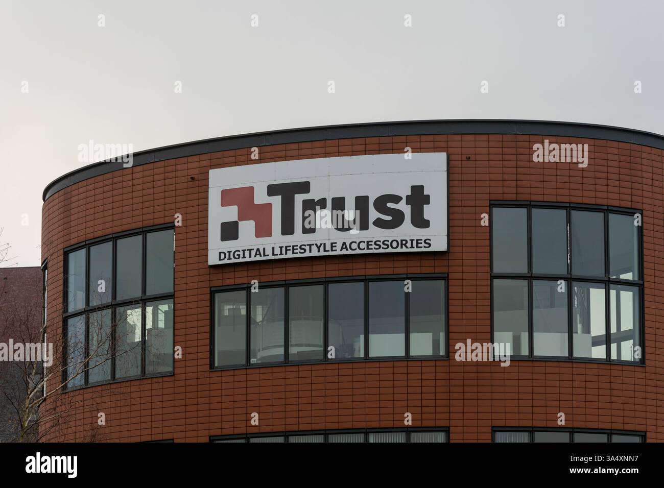 Trust logo sign. Trust is a Dutch electronics company that makes hardware accessories Stock ...