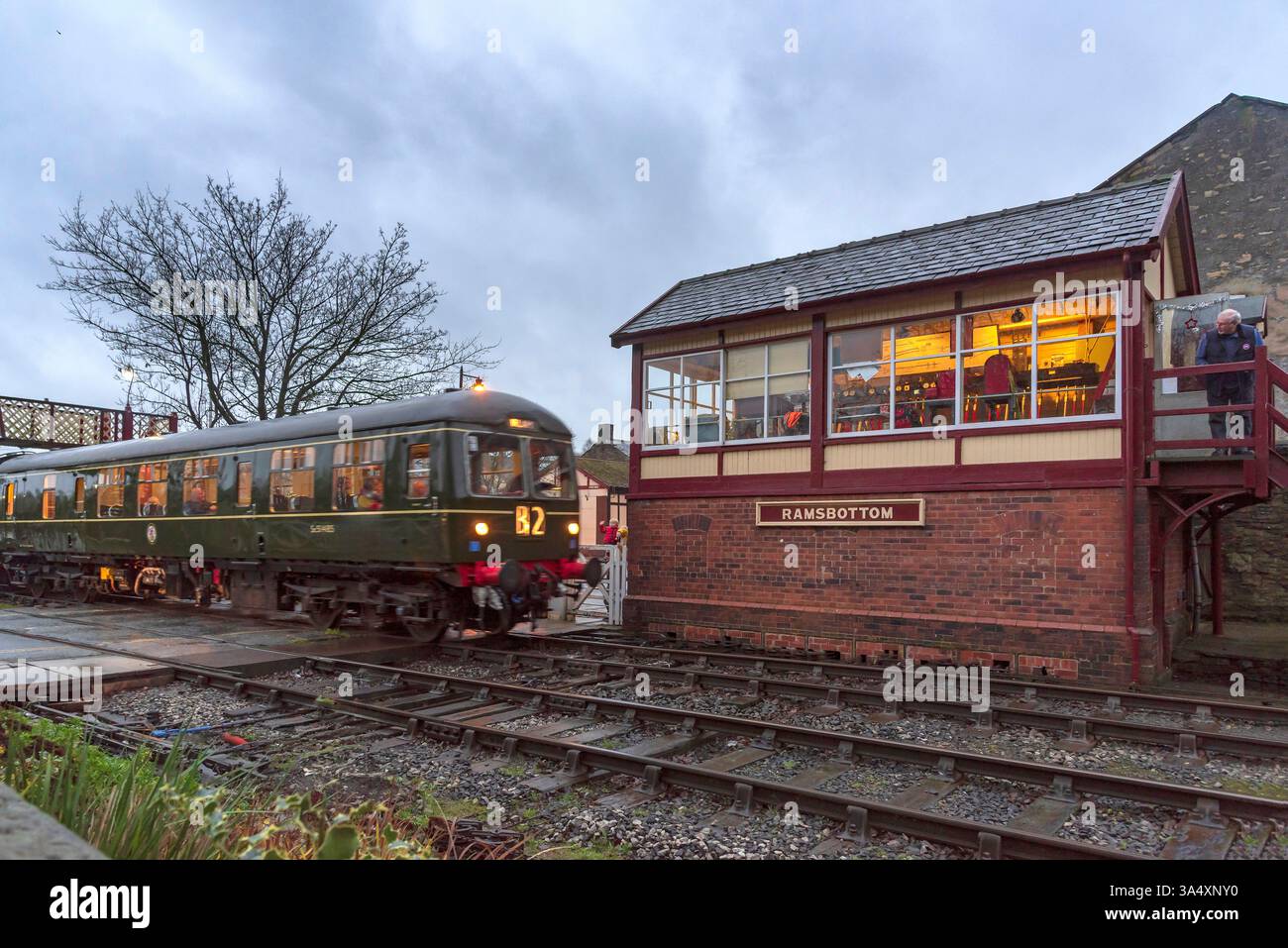 1960s Diesel Multiple Uint Train Winter Evening At Ramsbottom Station On The East Lancashire