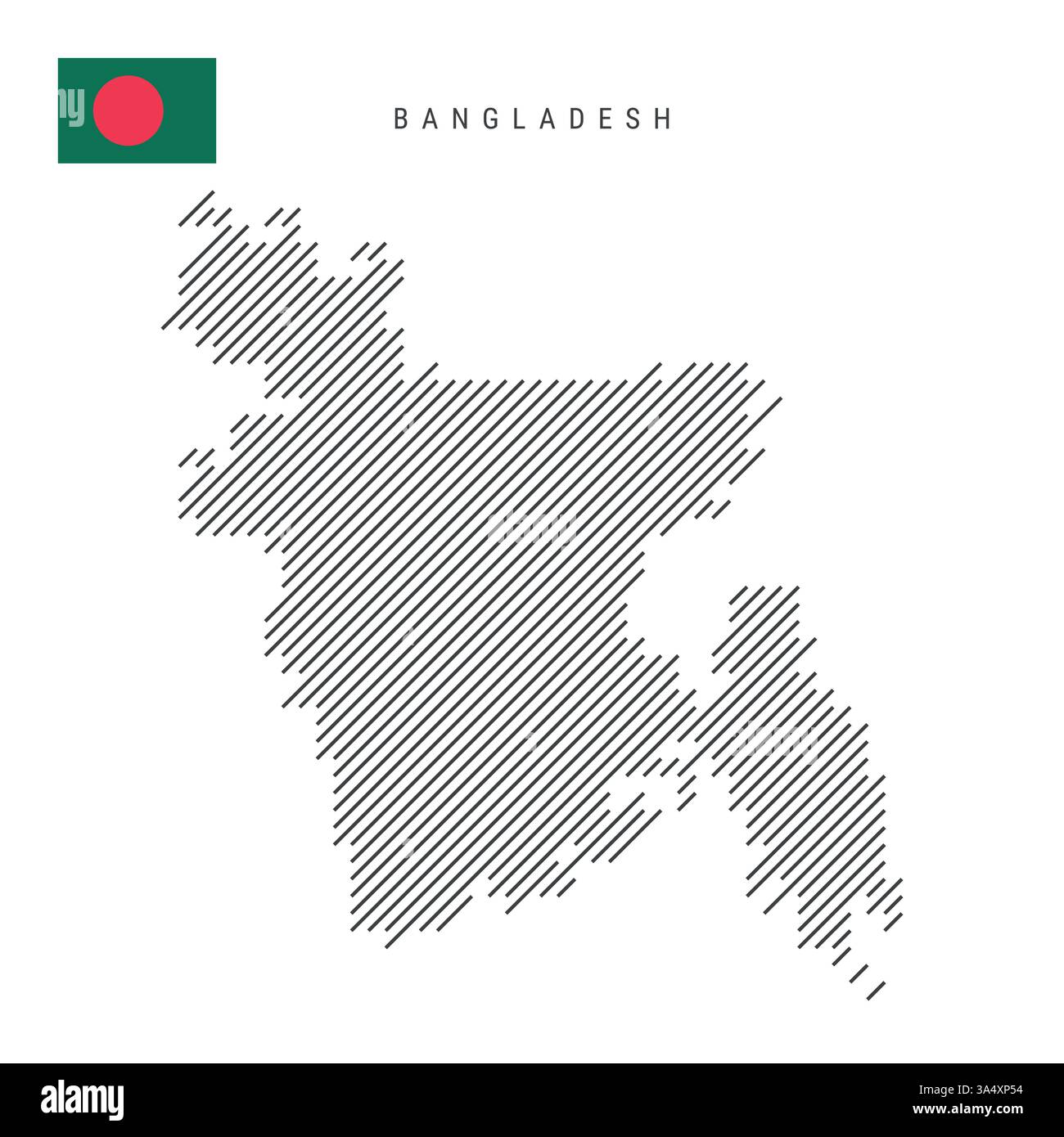 Bangladesh map from pattern of black slanted parallel lines ...