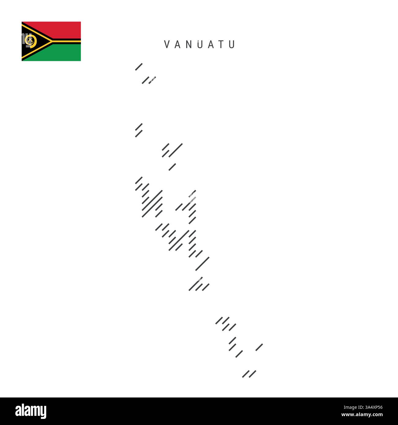 Vanuatu map from pattern of black slanted parallel lines. Vanuatuan map ...
