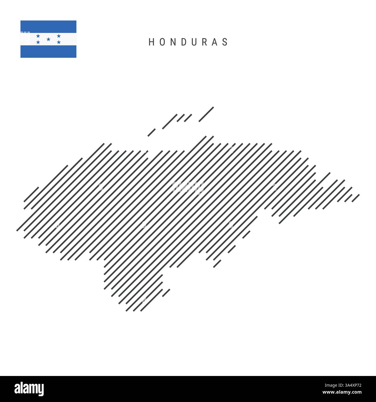 Honduras map from pattern of black slanted parallel lines. Honduran map ...