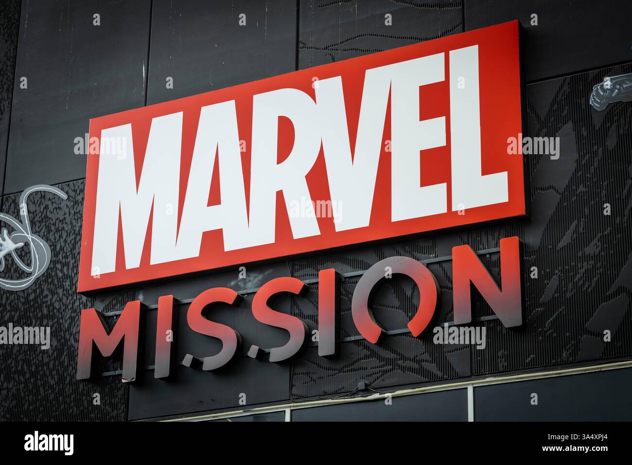 Marvel Mission logo sign Stock Photo - Alamy