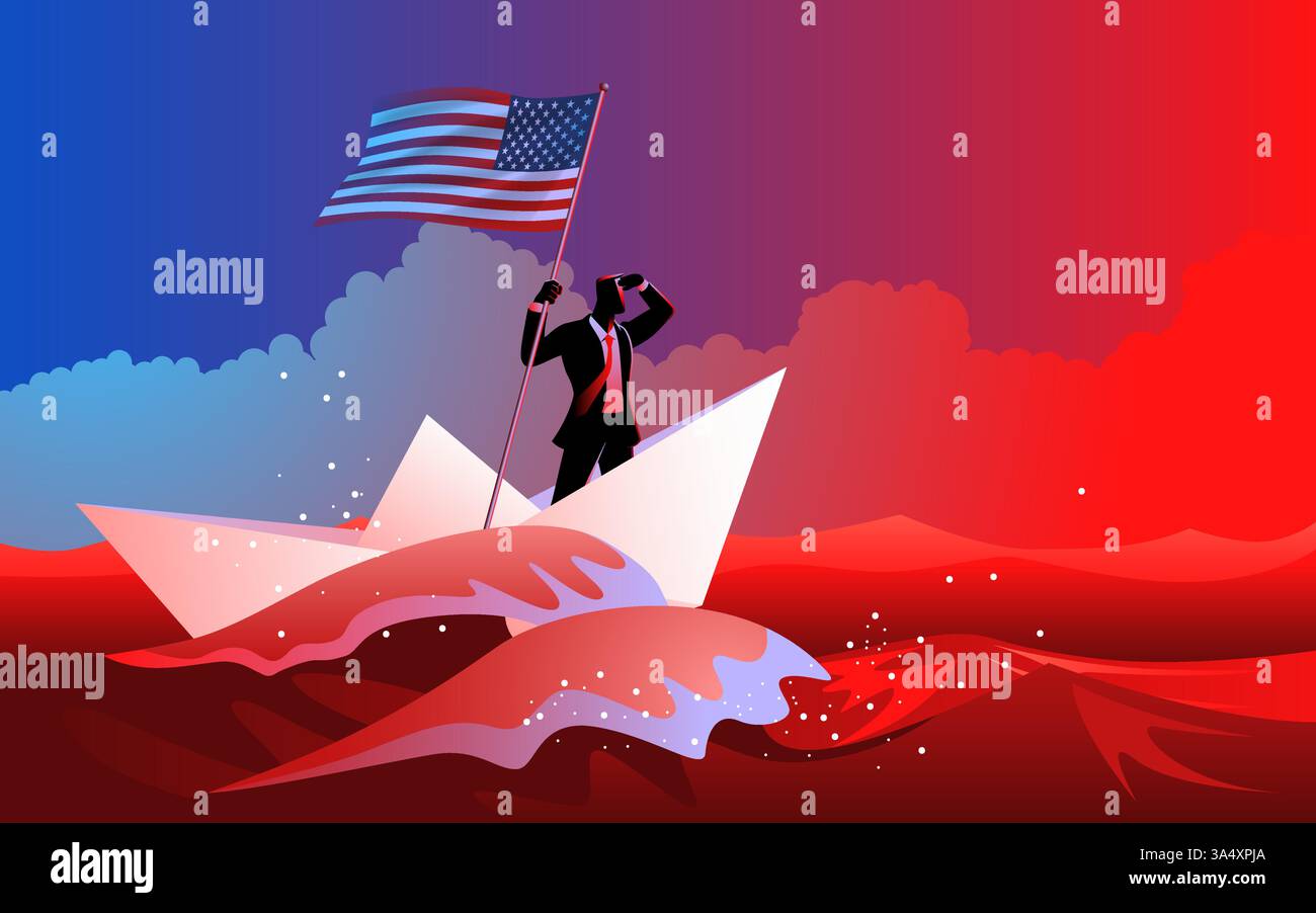 Man facing storm on boat hi-res stock photography and images - Alamy