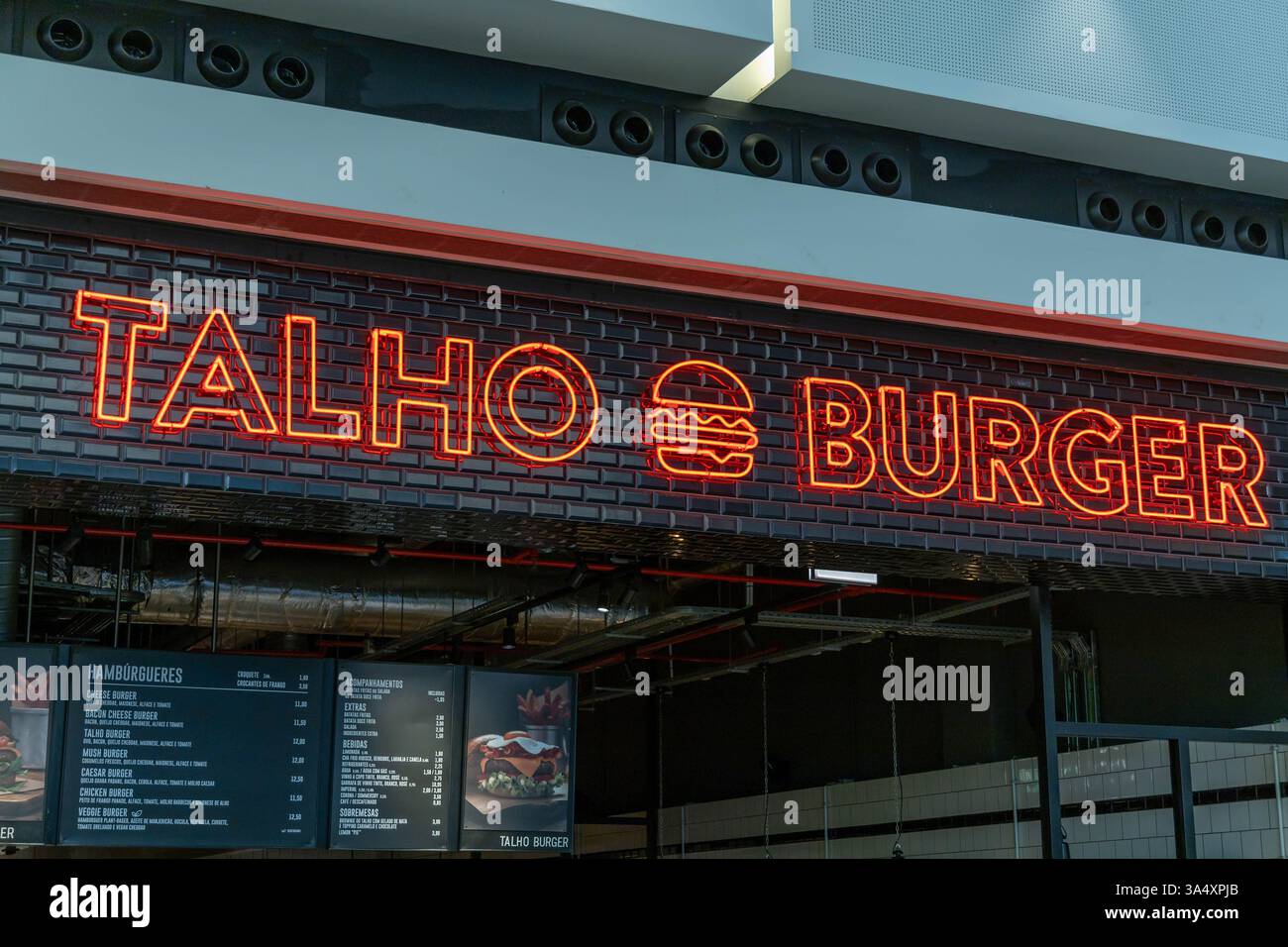 Talho Burger neon sign restaurant logo. Talho translated in English ...