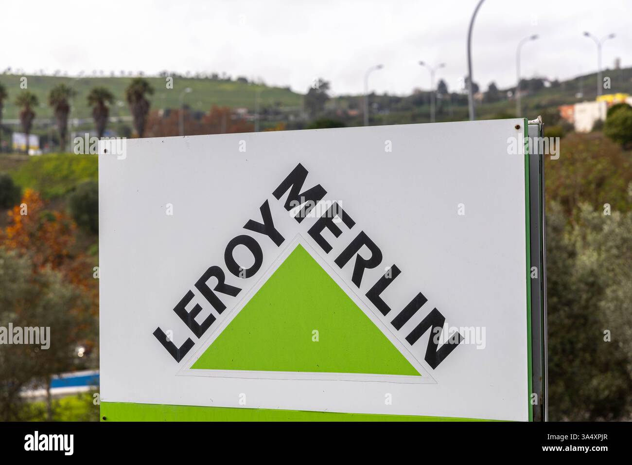 Leroy Merlin logo sign at the store. Leroy Merlin is an originally ...