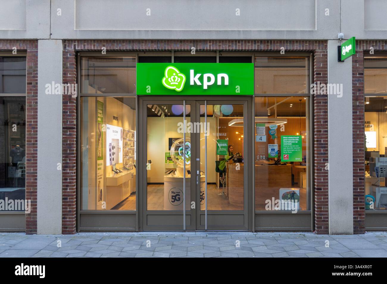 KPN store front entrance logo, technology communications company shop ...