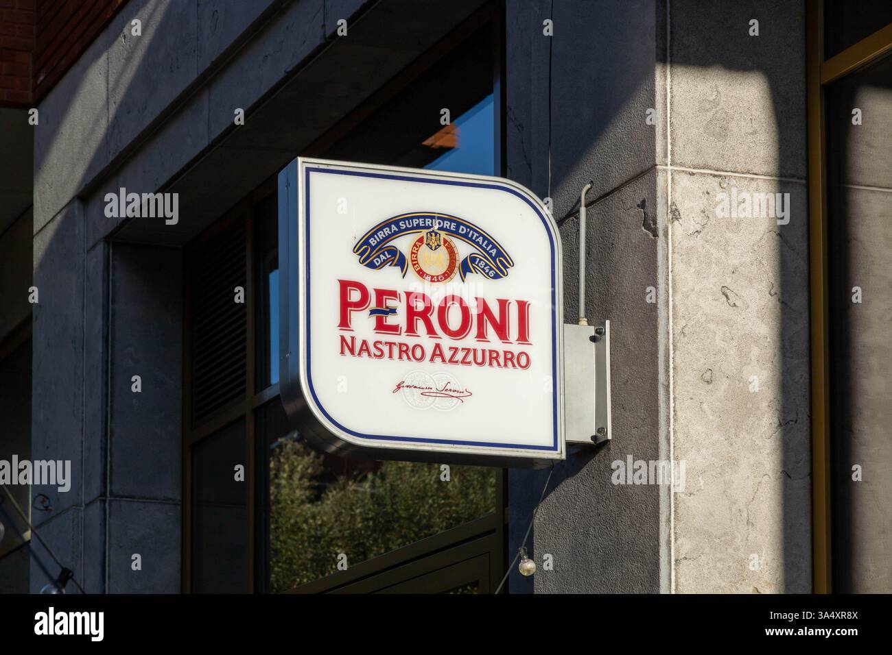 Peroni logo. Peroni Brewery is a beer brewing company, founded by ...