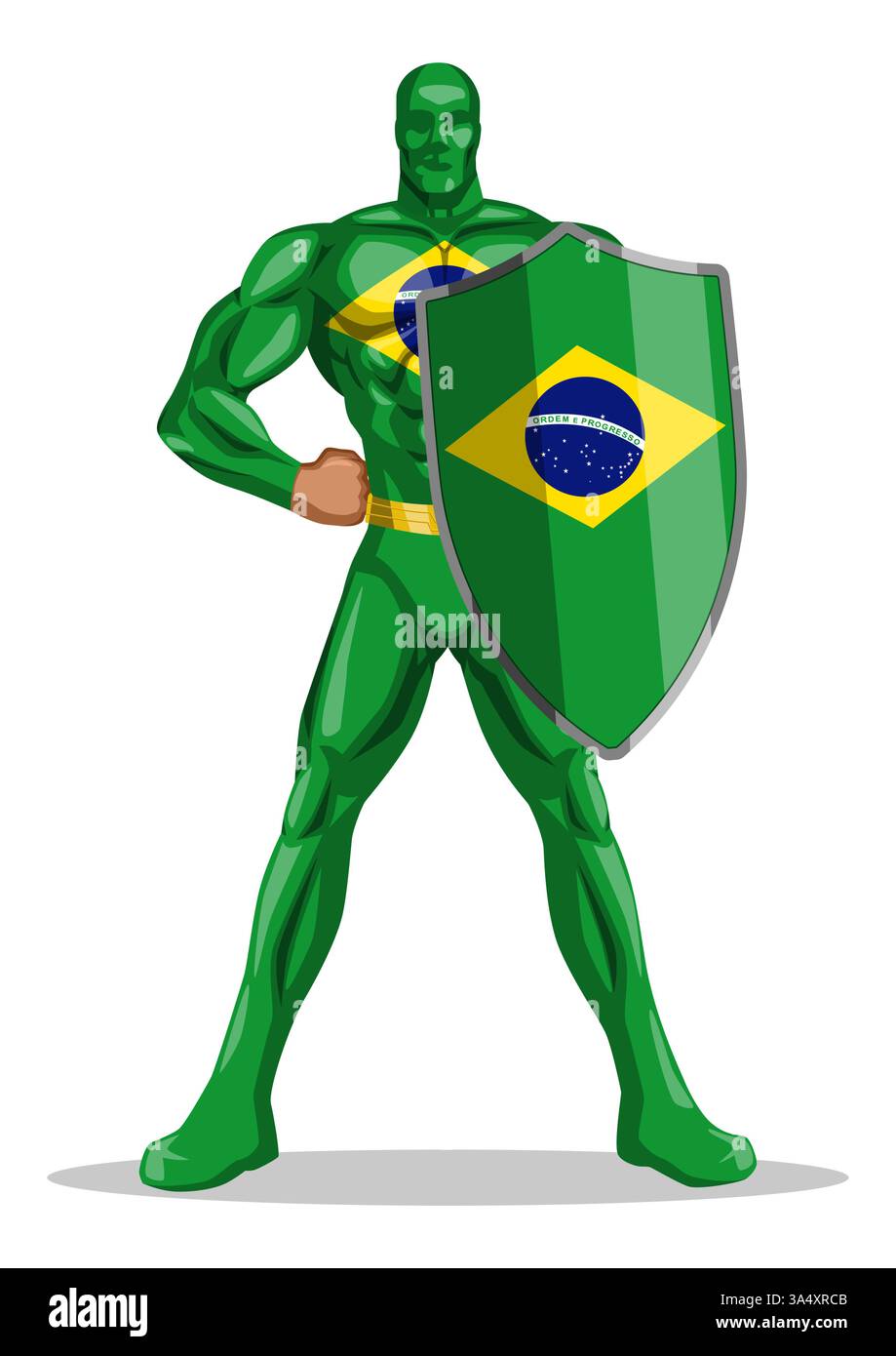 Muscular superhero wearing a costume inspired by the USA insignia ...