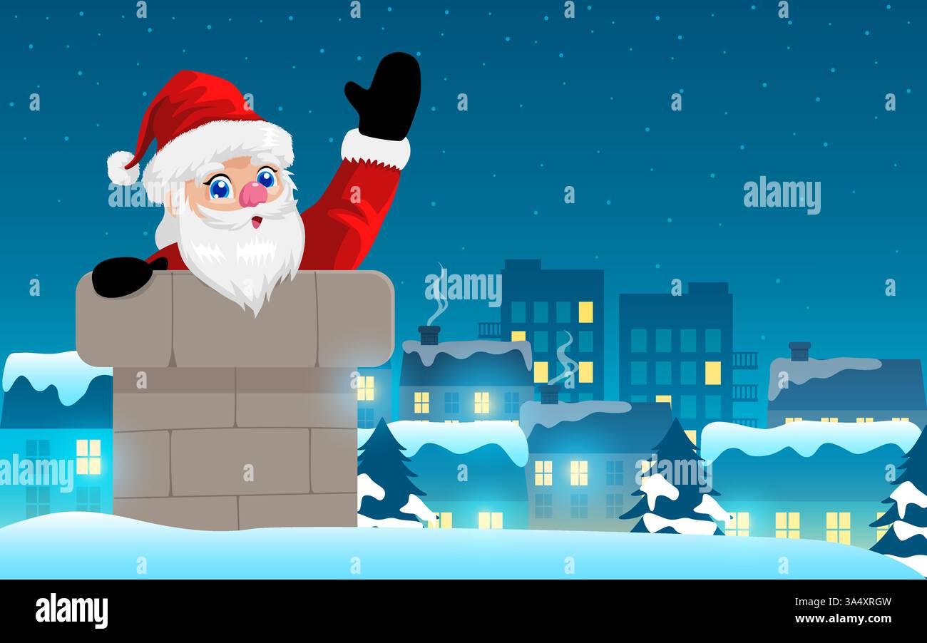 Santa claus peeking out Stock Vector Images - Alamy